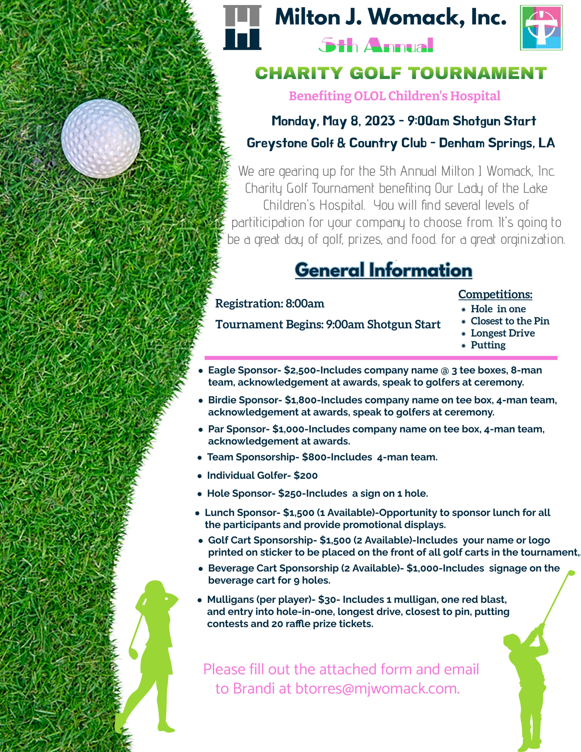 5th Annual Milton J. Womack Charity Golf Tournament to benefit Our Lady ...